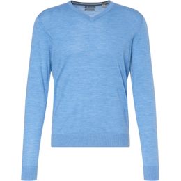 GALERIA essentials Wollpullover, V-Ausschnitt, für Herren, blau, L