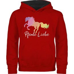 Shirtracer Hoodie Pferde Liebe mit buntem Pferd Pferd