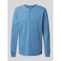 Knowledge Cotton Apparel Regular Fit Longsleeve mit kurzer Knopfleiste