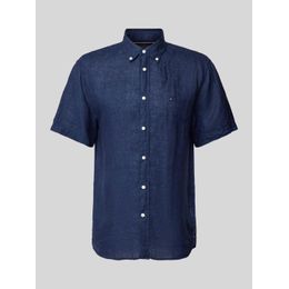 Tommy Hilfiger Regular Fit Leinenhemd mit Button-Down-Kragen