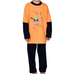 Wörner Wörner Pyjama Wörner Jungen Schlafanzug lang Pyjama Single Jersey Radlader orange (2 tlg)