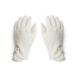 Sonia Originelli Strickhandschuhe Schmaler Damenhandschuh aus Wolle mit Zierschleife Schmal geschnitten