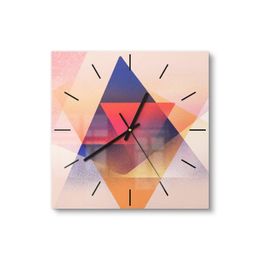 DEQORI Wanduhr 'Geometrie der Farben' (Glas Glasuhr modern Wand Uhr Design Küchenuhr)