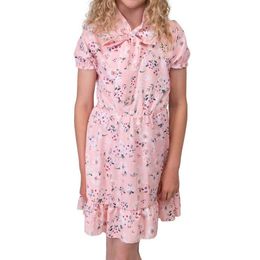 KMISSO Sommerkleid Mädchen Kleid kurze Ärmel Voant Stehkragen 30381 (1-tlg) bequem zu tragen