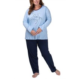 Moonline Pyjama Damen Schlafanzug Pyjama in großen Größen (Übergröße XL