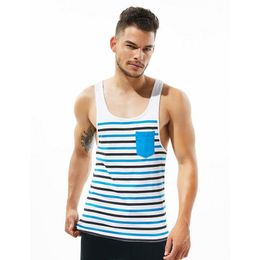 BEEMEN Tanktop Gym Fitness Sport Herren Shirt Top Stripe Cotton