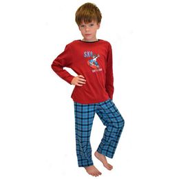 Moonline Pyjama Kinder Schlafanzug Pyjama lange Nachtwäsche 100% Baumwolle