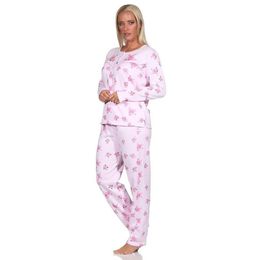EloModa Pyjama Damen Thermo Pyjama lang zweiteiliger Schlafanzug