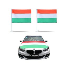 Sonia Originelli Fahne Aut-Fan-Paket Ungarn Hungary Fußball Außenspiegel Motorhaubenüberzug