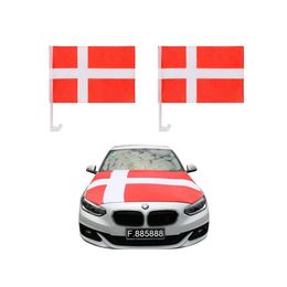 Sonia Originelli Fahne Aut-Fan-Paket Dänemark Denmark Flaggen Außenspiegel Motorhaubenüberzug