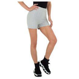 Ital-Design Shorts Damen Freizeit Hotpants Stretch Freizeitshorts in Grau