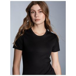 TRIGEMA T-Shirt TRIGEMA T-Shirt aus Baumwolle/Elastan (1-tlg), schwarz
