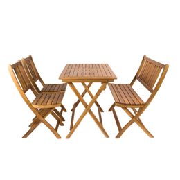 SAM® Balkonmöbel Set 4tlg mit Bank Akazie Klapptisch 80 x 60 cm SKARA/BLOOM