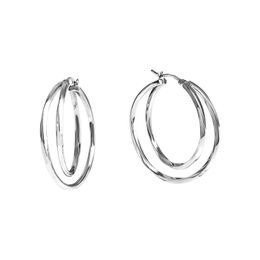Vivance Paar Creolen »925/- Sterling Silber rhodiniert 2-reihig« weiß one-size Aussergewöhnliche Creolen aus 925/- Sterling Silber