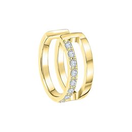 Vivance Damen Paar Creolen &raquo;925-Sterling Silber vergoldet Zirkonia&laquo; gelb