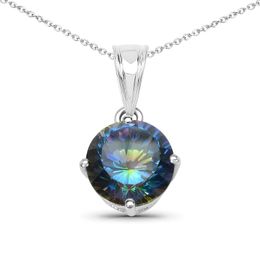 VIRA JEWELS Kette mit Anhänger »925-Sterling Silber rhodiniert Glänzend Quartz blau« weiß 45cm Vira Jewels Damen Collier 925 Silber rhodiniert...
