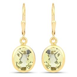 VIRA JEWELS Paar Ohrhänger »925-Sterling Silber vergoldet Glänzend Lemon Quarz grün« gelb + grün one-size Vira Jewels Damen Ohrhänger 925 Silber...