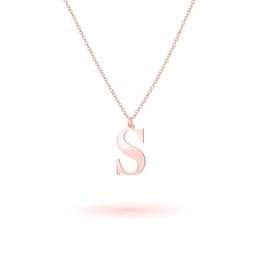 Beka & Bell BEKA&BELL Kette mit Anhänger »925-Sterling Silber rotvergoldet Glänzend 45cm« rot 45cm Wunderschönes Collier mit Buchstabenanhänger