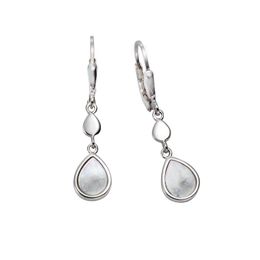 Vivance Paar Ohrh&auml;nger &raquo;925 Silber Perlmutt Tropfen&laquo; wei&szlig; + wei&szlig; one-size Ohrringe aus 925 Sterling Silber rhodiniert