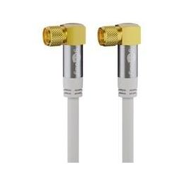 goobay SAT-Antennenkabel (135dB typ), F-Stecker 90&deg; > F-Stecker 90&deg; wei&szlig;, 2 Meter
