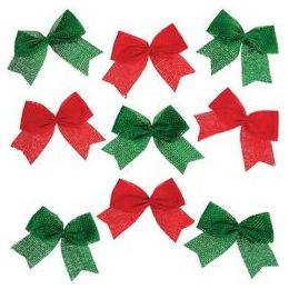 Jute-Schleifen in Grün und Rot (24 Stück) Bastelbedarf zu Weihnachten