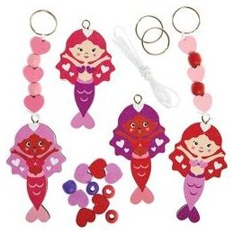 Liebesherz Meerjungfrau Schlüsselanhänger & Taschenanhänger Kits (4 Stück) Bastelaktivitäten Valentinstag