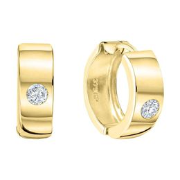 Vivance Paar Creolen »375/- Gelbgold Zirkonia« gelb + weiß one-size Edle Klappcreolen aus 375/- Gelbgold