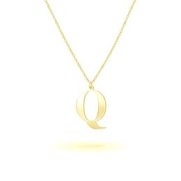 Beka & Bell BEKA&BELL Kette mit Anh&auml;nger &raquo;925-Sterling Silber vergoldet Gl&auml;nzend 45cm&laquo; gelb 45cm Wundersch&ouml;nes Collier mit Buchstabenanh&auml;nger