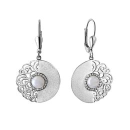 Vivance Paar Ohrh&auml;nger &raquo;925-Sterling Silber rhodiniert Zirkonia und Achat&laquo; wei&szlig; + hellblau one-size Bezaubernde Ohrh&auml;nger aus 925/- Silber rhodiniert