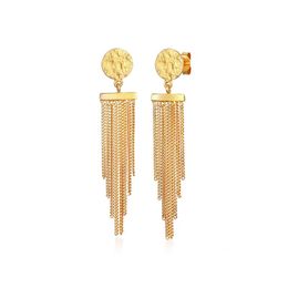 Elli Paar Ohrstecker »Stecker Plättchen Ketten Look Stylisch 925 Silber« Gold onesize Stylische modische Ohrringe für Damen