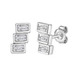 Vivance Paar Ohrstecker »925-Sterling Silber rhodiniert Zirkonia« weiß + weiß one-size Elegante Ohrstecker aus 925/- Silber rhodiniert
