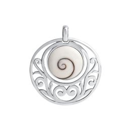Vivance Damen Kettenanh&auml;nger &raquo;925/- Sterling Silber rhodiniert mit Muschel wei&szlig;&laquo; () wei&szlig;