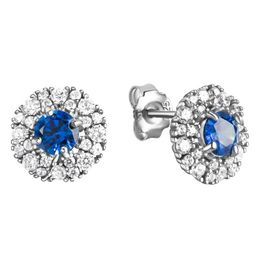 Vivance Paar Ohrstecker &raquo;925-Sterling Silber rhodiniert Zirkonia&laquo; wei&szlig; + blau one-size Elegante Ohrstecker aus 925/- Silber rhodiniert