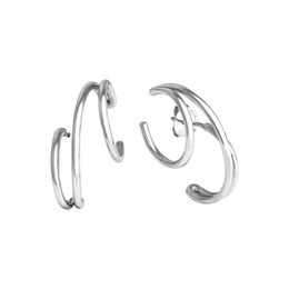 Vivance Damen Paar Ohrstecker &raquo;925/- Sterling Silber rhodiniert 3-reihig&laquo; wei&szlig;