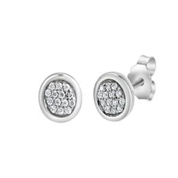 Vivance Paar Ohrstecker »925-Sterling Silber rhodiniert Zirkonia« weiß + weiß one-size Edle Ohrstecker aus 925/- Silber rhodiniert