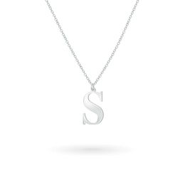 Beka & Bell BEKA&BELL Kette mit Anhänger »925-Sterling Silber Glänzend 45cm« weiß 45cm Wunderschönes Collier mit Buchstabenanhänger