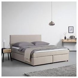 Boxspringbett ''Florinda'', 180x200 cm, beige, mit Topper