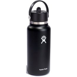 Hydro Flask Trinkflasche 32 OZ WIDE FLEX STRAW CAP, doppelte TempShield®-Isolierung, 946 ml, schwarz
