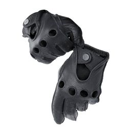 Pearlwood Lederhandschuhe Lederriegel und elastischer Bund, Autofahrer-Handschuh, schwarz