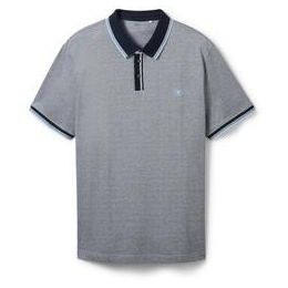 Tom Tailor Herren Plus - Basic Poloshirt, blau, Melange Optik, Gr. 4XL