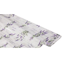buttinette Abwaschbare Tischwäsche/Wachstuch "Provence Lavendel", weiß/lila