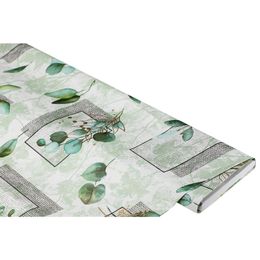 buttinette Abwaschbare Tischwäsche/Wachstuch "Eukalyptus", grün-color