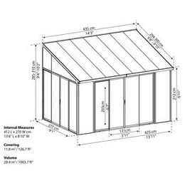 Canopia Wintergarten SanRemo 300 x 435 cm weiß