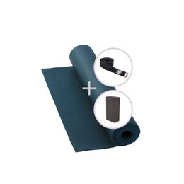 d-Bodhi bodhi Yogamatte Yoga Set RISHIKESH Yogamatte mit Block & Gurt blau