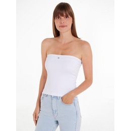 Tommy Jeans Bandeautop TJW SLIM ESSENTIAL TUBE TOP mit Tommy Jeans Logo-Flag, weiß