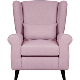 Home Affaire Sessel CHISTELLE, Ohrensessel, auch in Bouclé, B/T/H: 81/87/99 cm, rosa