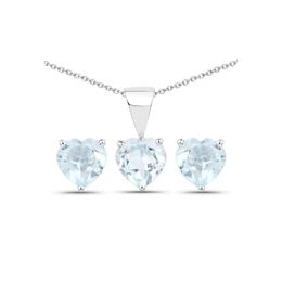 Vira Jewels Paar Ohrstecker 925-Sterling Silber rhodiniert Glänzend Blautopas beh. blau, weiß