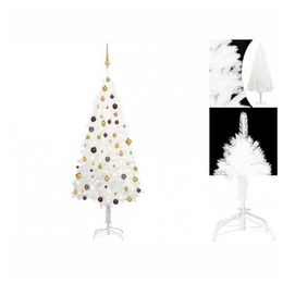 vidaXL Künstlicher Weihnachtsbaum Künstlicher Weihnachtsbaum mit LEDs Kugeln Weiß 180 cm