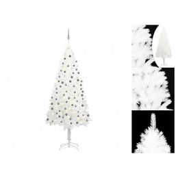 vidaXL Künstlicher Weihnachtsbaum Künstlicher Weihnachtsbaum mit LEDs Kugeln Weiß 240 cm
