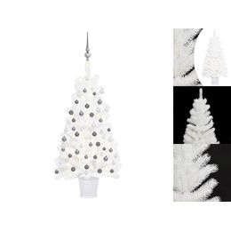 vidaXL Künstlicher Weihnachtsbaum Künstlicher Weihnachtsbaum mit LEDs Kugeln Weiß 90 cm